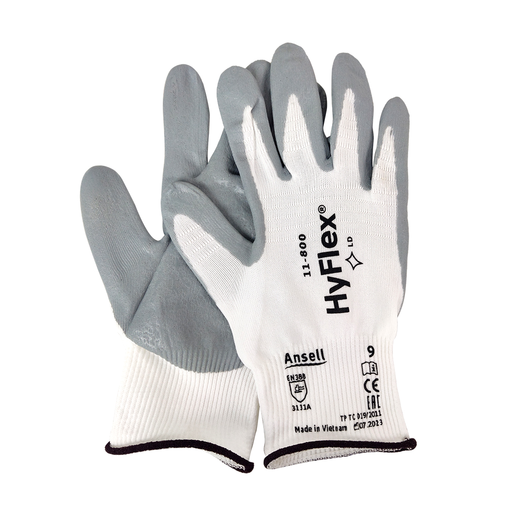 ถุงมือผ้าเคลือบโฟมไนไตร Ansell รุ่นHYFLEX 11-800