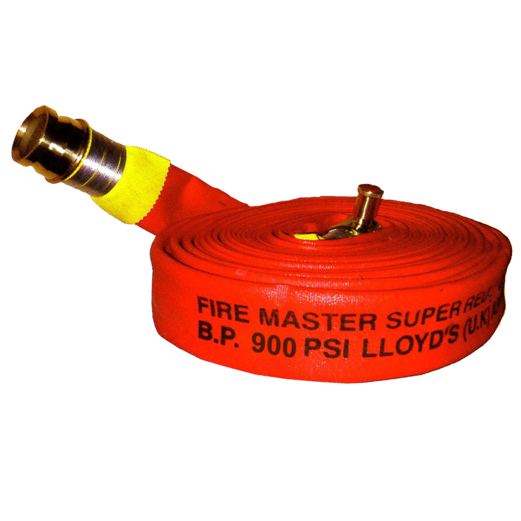 สายส่งน้ำดับเพลิง ชนิดผ้าใบยี่ห้อ FIRE MASTER SUPER สีแดง (มีข้อต่อ)